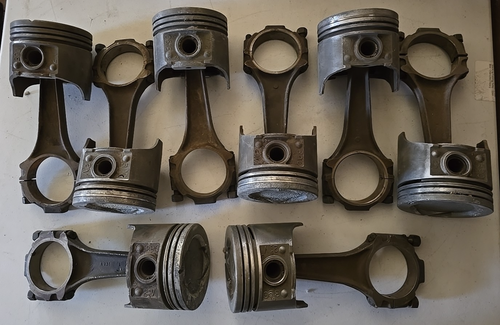 COMPLETE SET OF 8 Ford FE Connecting Rods 1961-1973 390/428 OEM C7AE-B ...