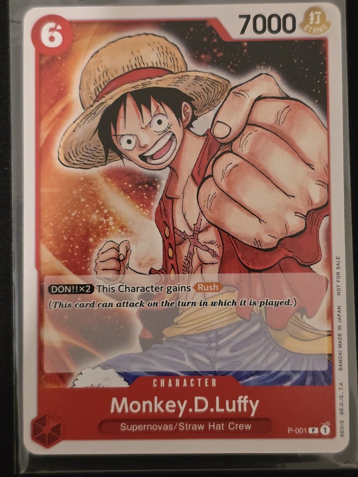 Monkey D Luffy P-001 English First Ever Promo Card One Piece Card Game ...