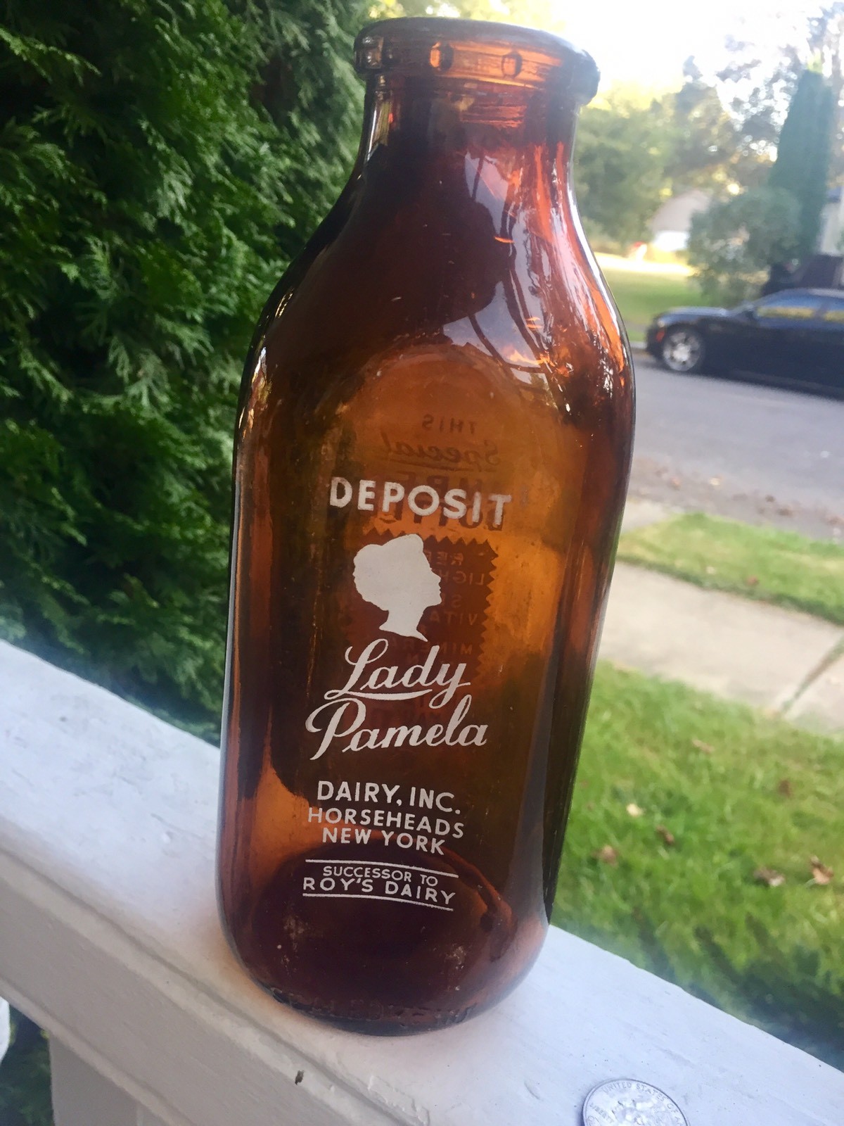 Amber Milk Lady Pamela Horseheads NY Yellow Pyro On Amber 1969 | eBay