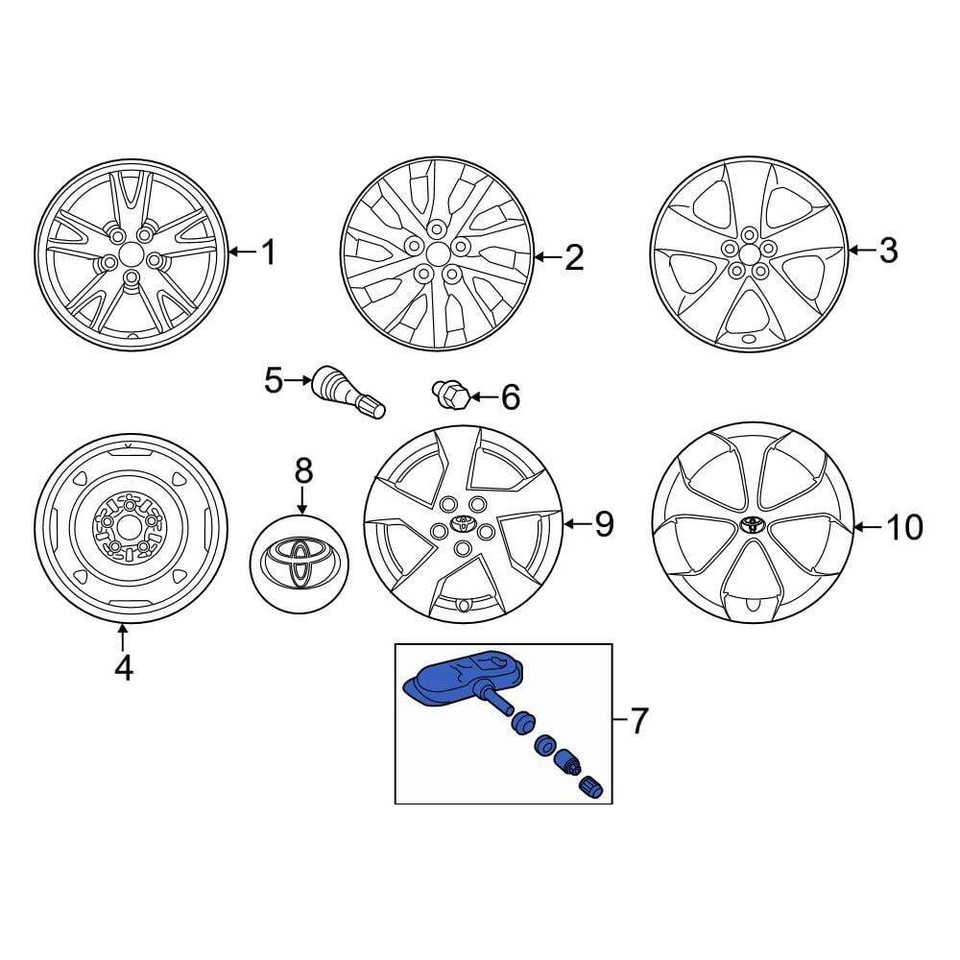 For Toyota Camry 2007-2011 Toyota 4260733012 Tire Valve Stem | eBay
