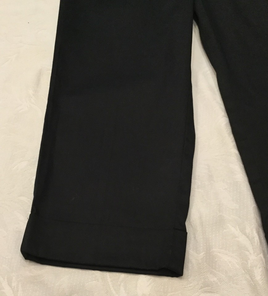 GEORGE Womens Size 10 Black Sheen LONDON FIT Capris Cuffed CROPPED ...