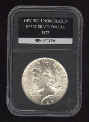1922 Peace Dollar Uncirculated 90% Silver PCS Slab | eBay