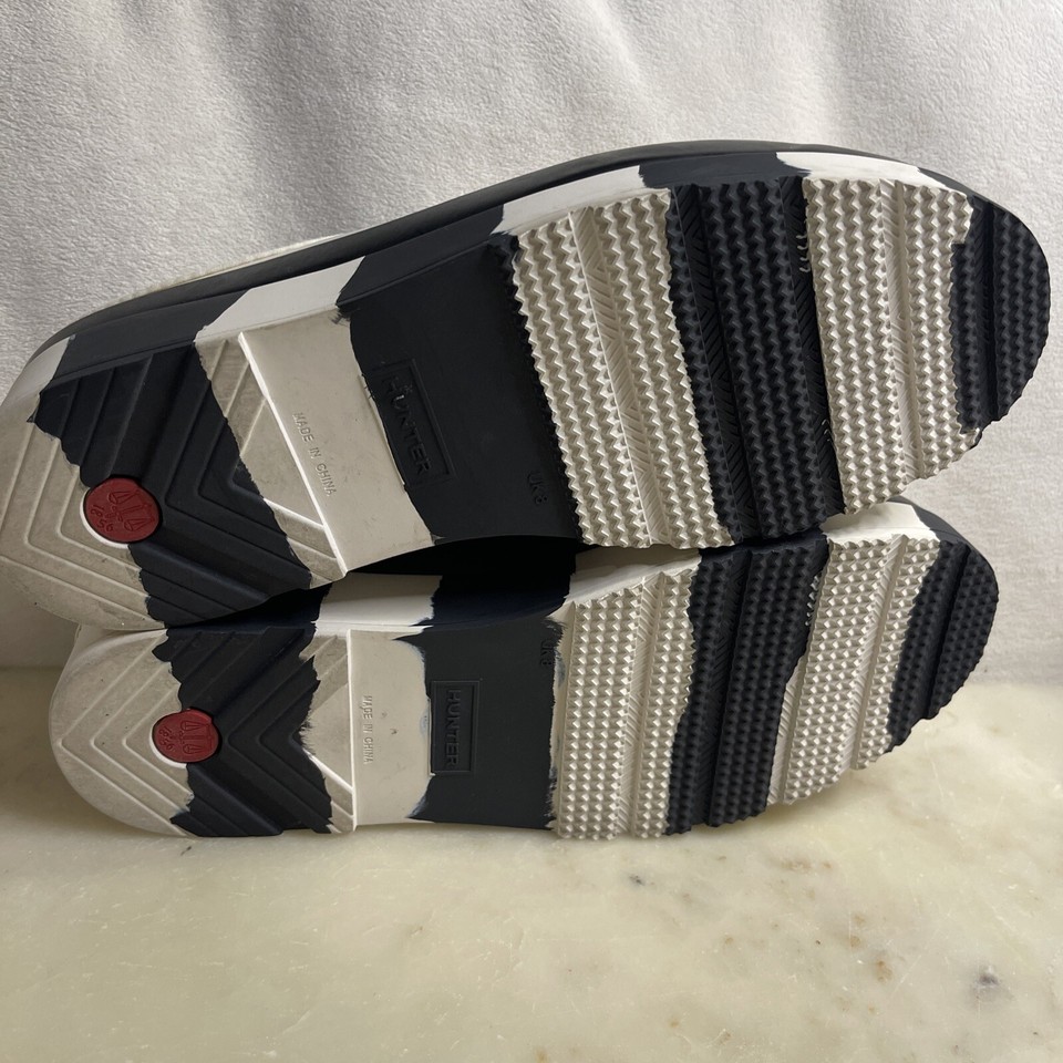 Hunter Rain Boot Women's Play Stripe Sole Clog Black White Size US 10 ...