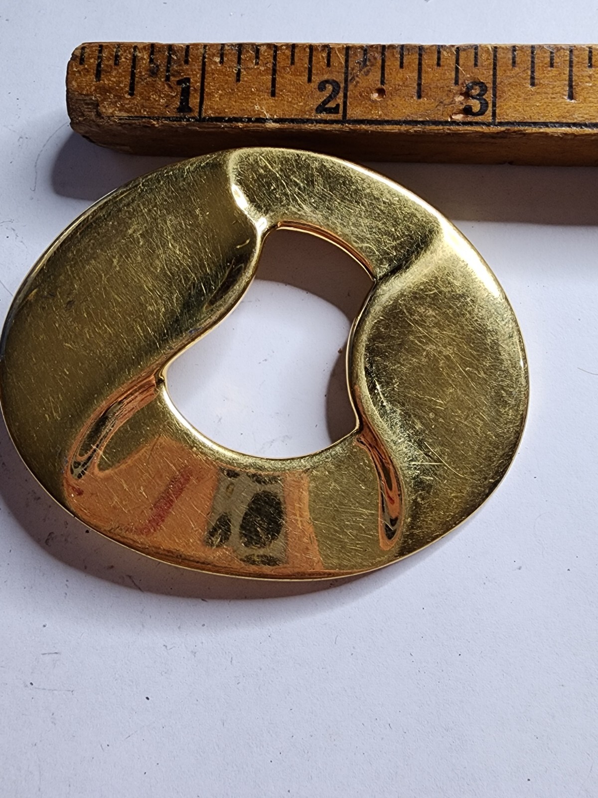Vintage Artist Ginnie Johansen Signed Goldtone Abstra… - Gem