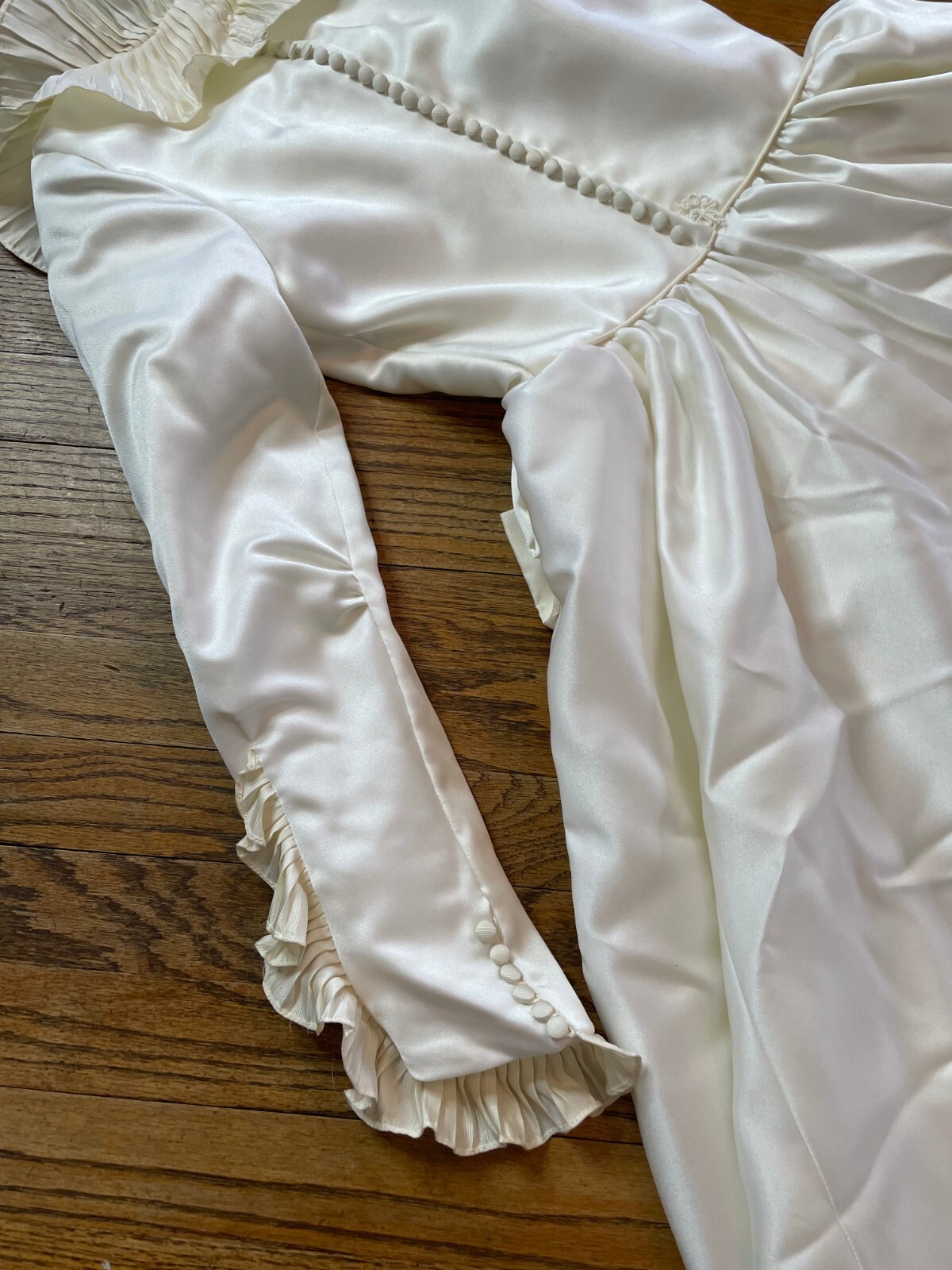 Vintage 70s 80s USA Michele Piccione Modest Ivory Victorian Ruffle ...