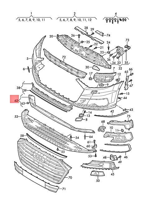 Genuine AUDI A8 S8 quattro 4N2 4N8 Lining For Locking Element ...