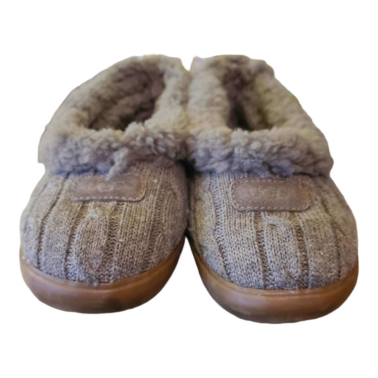 Ugg Rylan Cable Knit Gray Sheepskin Shearling Slipper… - Gem