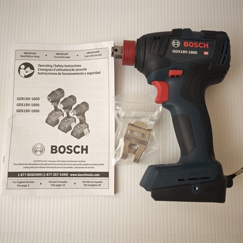 Bosch GDX18V-1800 FREAK 18V 1/4" Hex + 1/2" Impact Driver (TOOL ONLY ...