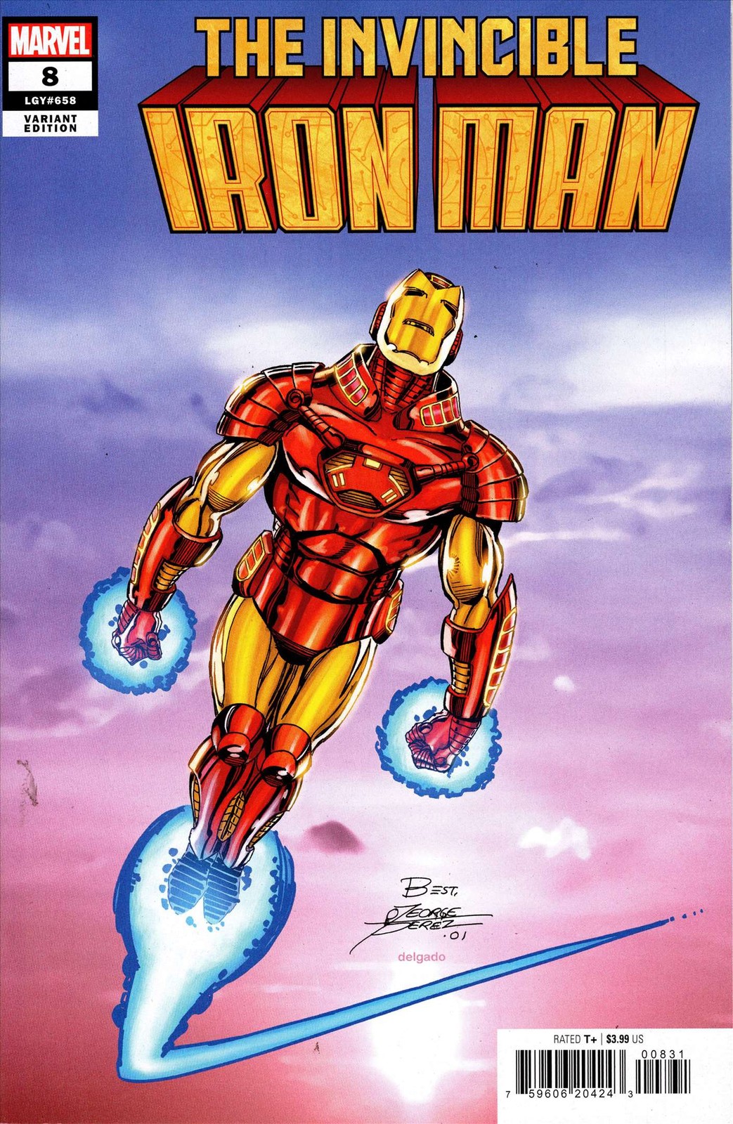Iron Man (7th Series) #8B FN; Marvel | 658 George Perez Variant - w/Bag ...