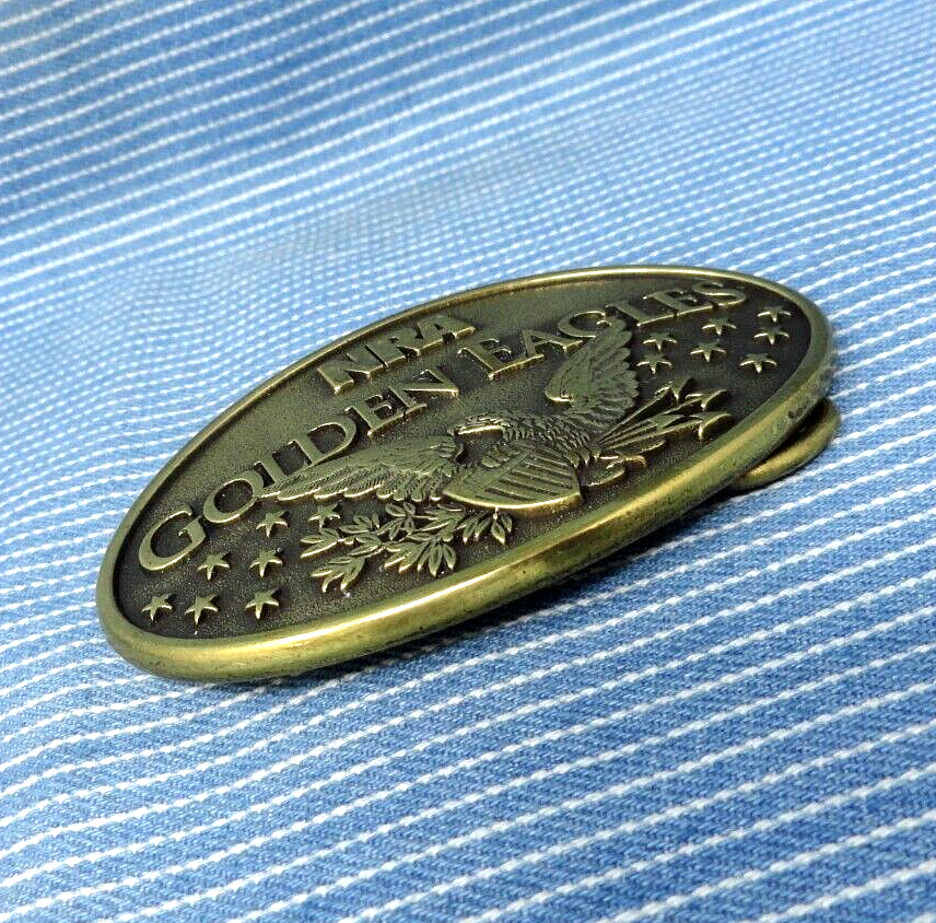 Golden Eagles Belt Buckle NRA Member Shield Arrows Stars Vtg 80s USA ...