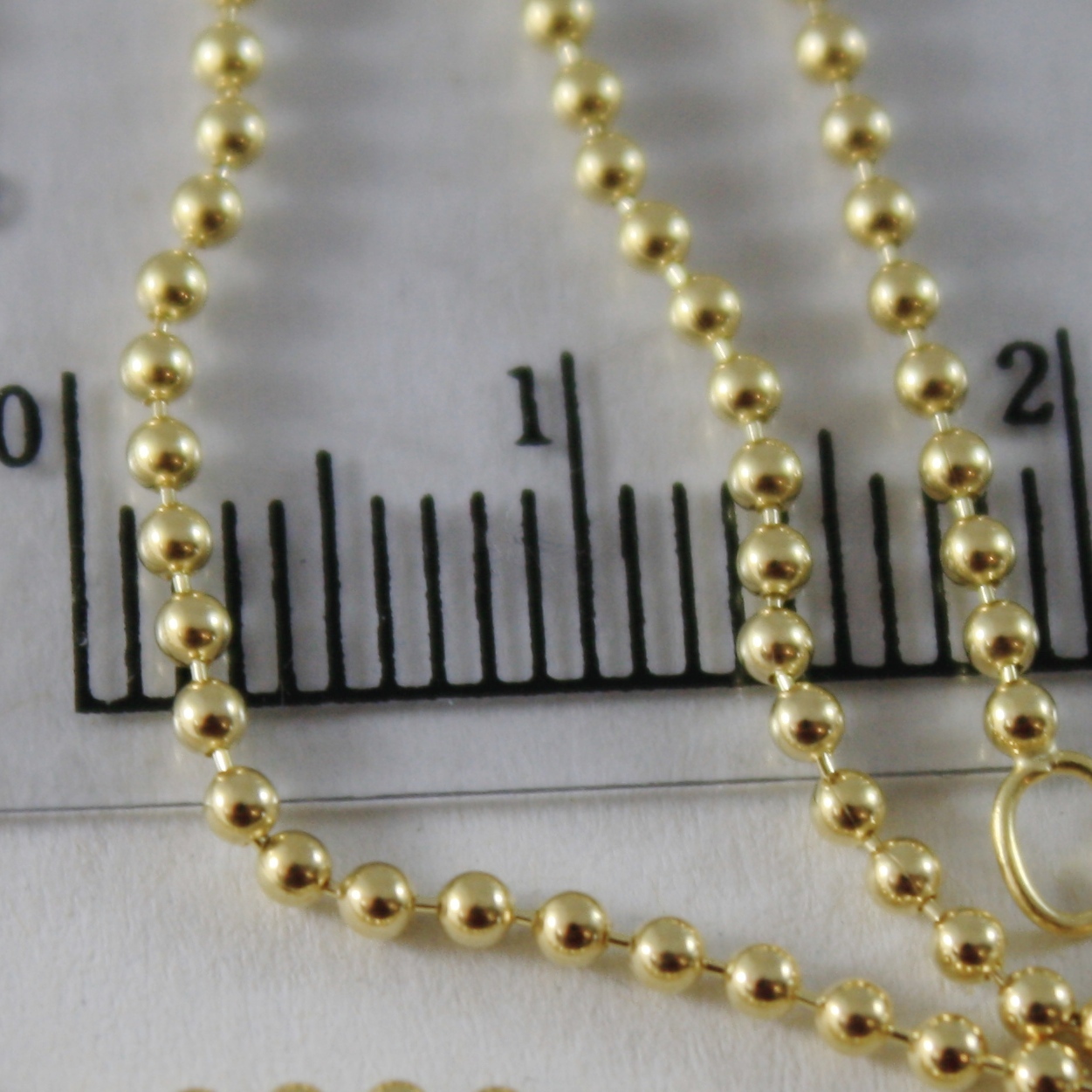 18K YELLOW GOLD CHAIN WITH BALLS BALL, SPHERES, NECKLACE, MADE IN ITALY ...