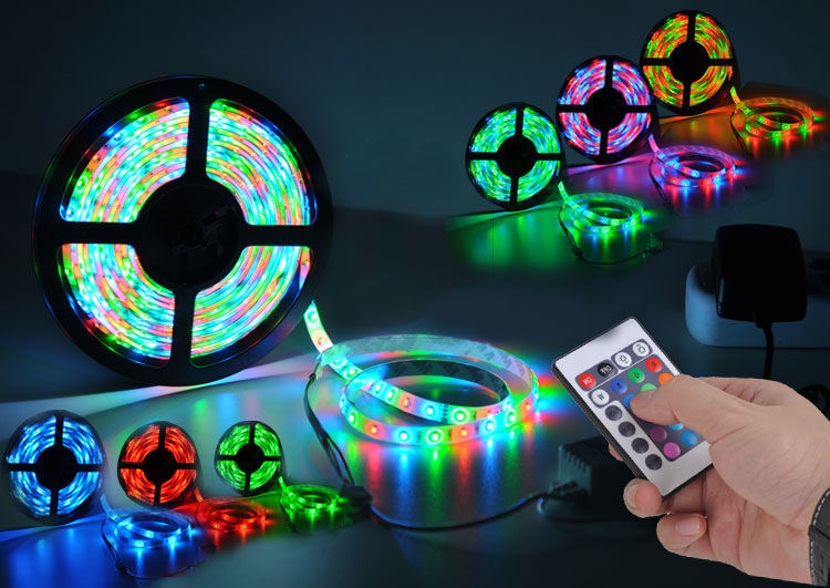 12V 5M 300 LEDs 3528/5050 SMD Adhesive Roll Flexible LED Strip Light ...