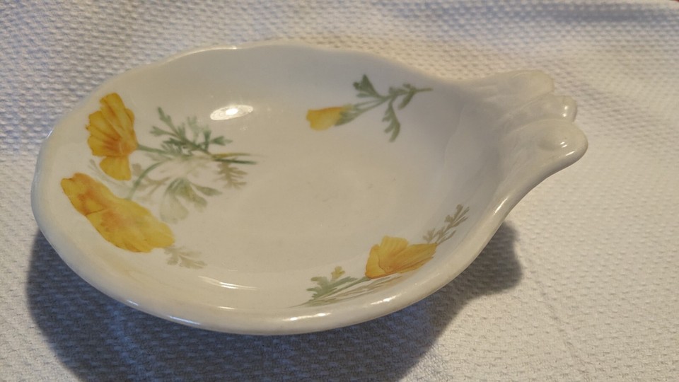 ATSF SANTA FE RR Railroad Syracuse China CALIFORNIA POPPY ONE DESSERT ...