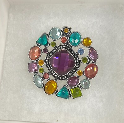 Premier Design pendant brooch combo colorful statement stone brooch 2. ...