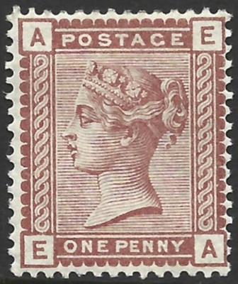 GB QV 1880-1, SG#166, 1d Venetian Red, Corner Letters EA, Mint Hinged ...