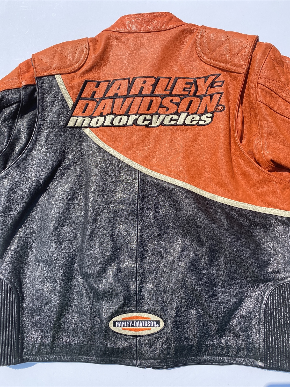 Harley Davidson Men SPEED Leather Jacket Orange Racin… - Gem