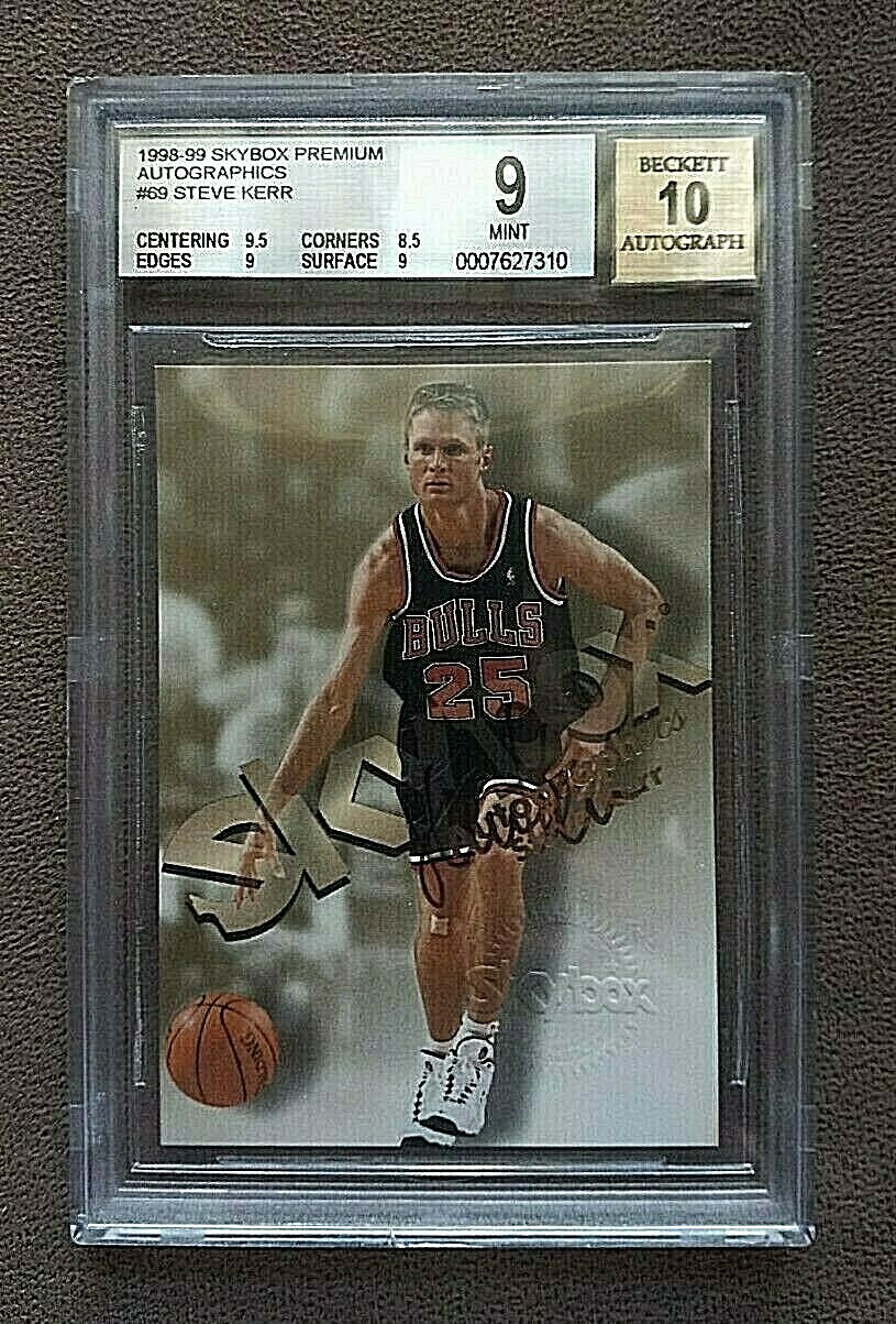 1998 SkyBox Premium Autographics Steve Kerr Autograph #69 BGS 9 Mint 10 ...