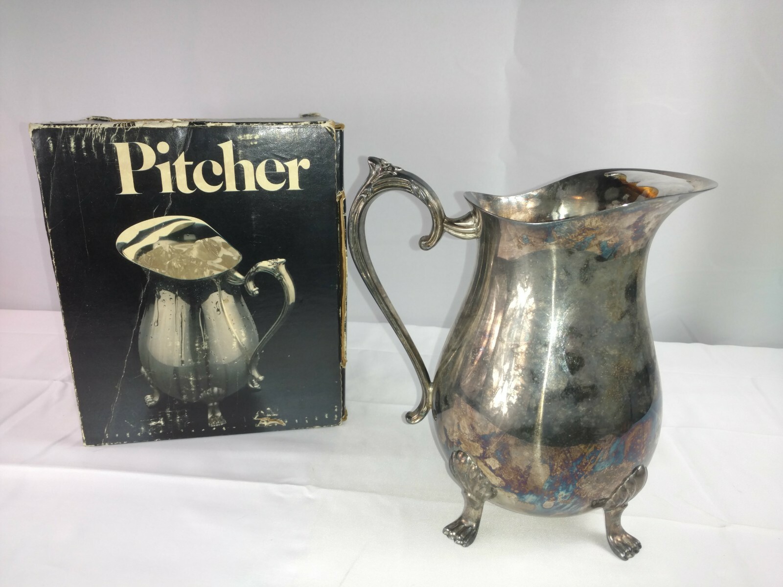 Vtg Leonard Silver MFG. Silverplated Two Quart Footed Pitcher W Ice ...