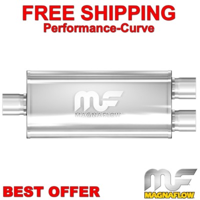 2.25 / 2" -5x8 Oval 14" Body MagnaFlow Exhaust Muffler Stainless Steel ...