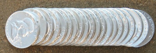 ORIGINAL ROLL 1958-P FRANKLIN HALVES.. CH/GEM BU | eBay