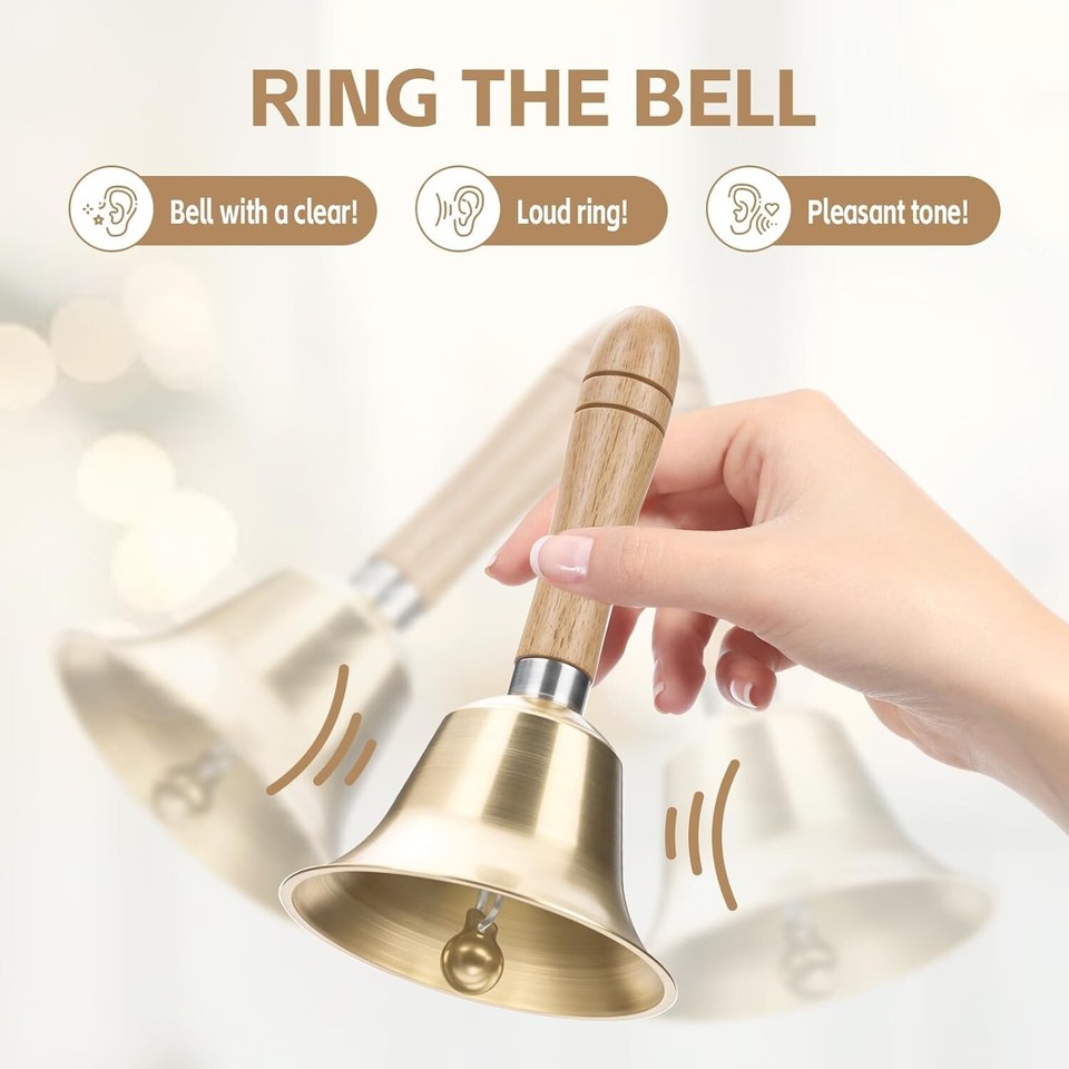 Super Loud Hand Bell - Solid Brass Call Bell for Elderly at Home | eBay