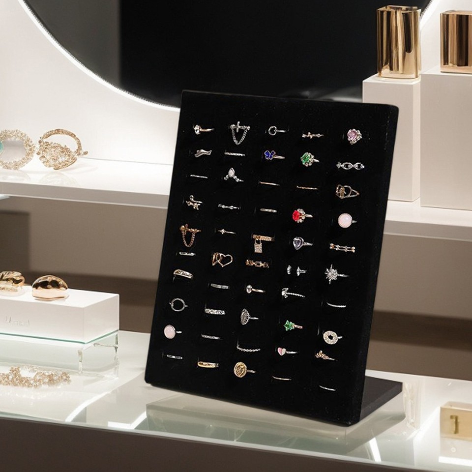 50 Slots Ring Display Board Finger Rings Showing Stand Jewelry ...