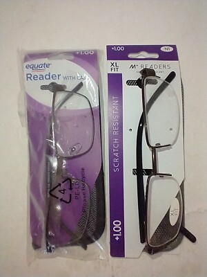 M+ Readers XL Fit & Equate Readers With Case +1.00 | eBay