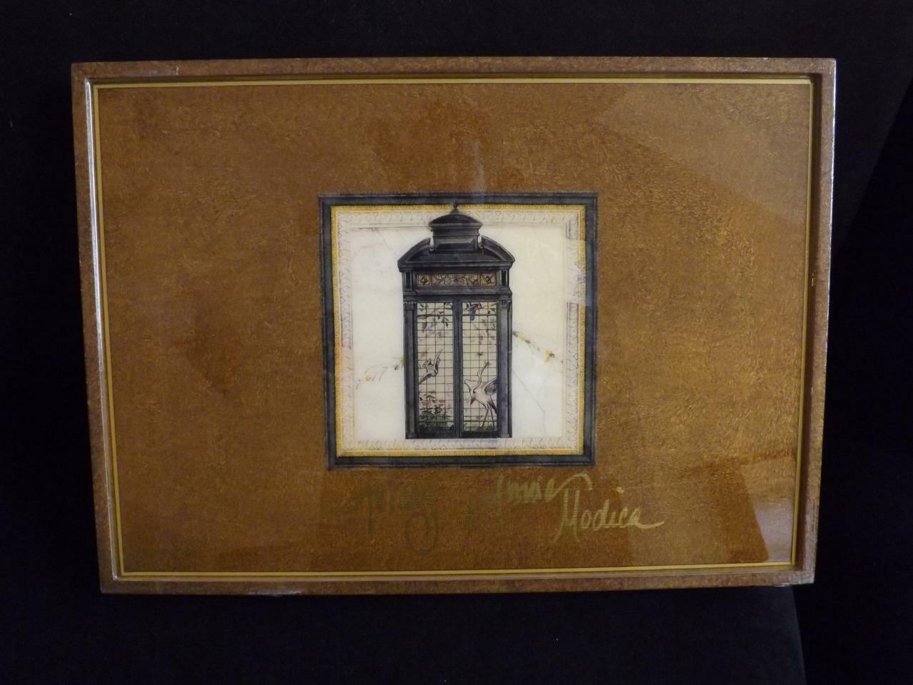 Annie Modica Bird House Decoupage on Wood Serving Tray 21"x15" Signed ...