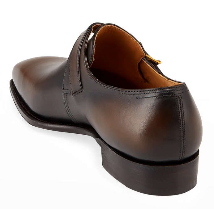 NIB $1895 Corthay Monkstrap Arca Buckle Pullman Leather Dress Shoes ...