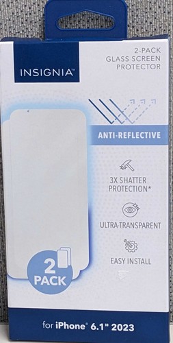 Insignia - Anti-Reflective Glass Screen Protector for iPhone 15 (2-Pack ...