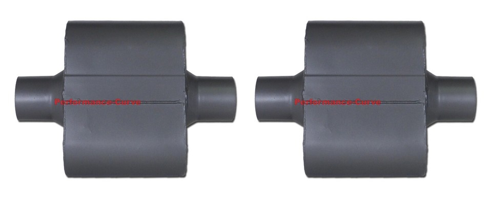 PAIR of Single Chamber Performance Race Mufflers FULL BOAR C/C - 2.5 ...