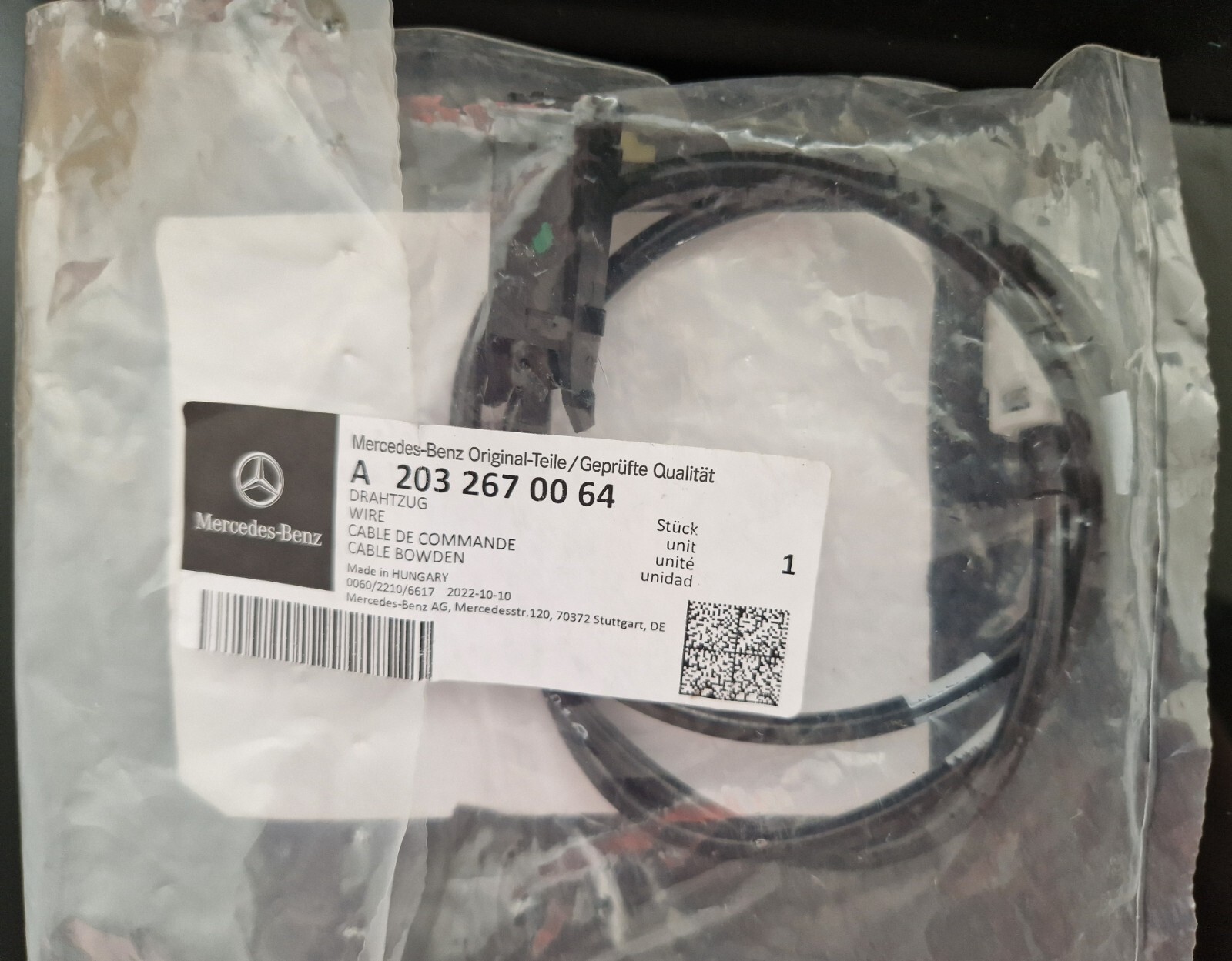 MERCEDES W203 Transmission Shifter Gear Ignition Switch Cable ...