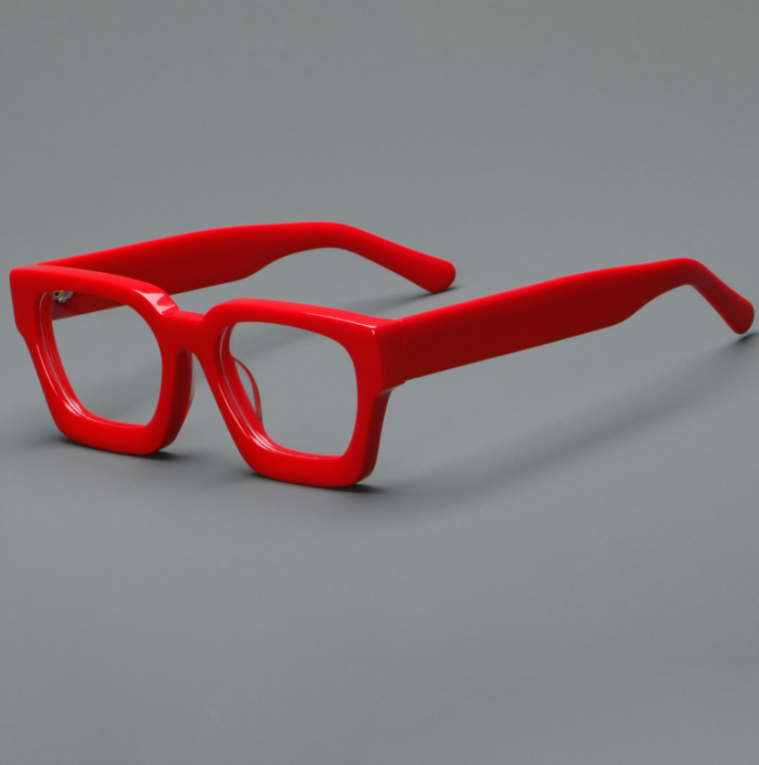 Square Acetate Thick Frame Eyeglasses For Men Women Clear Lens Glasses ...