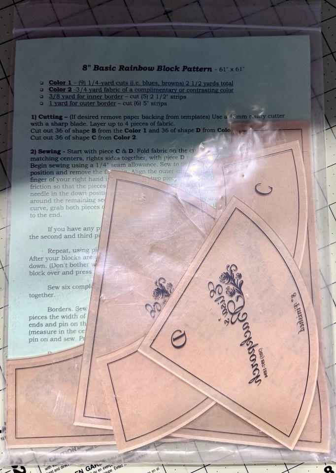 8” Rainbow Block Template Four Pieces Acrylic Template Set | eBay