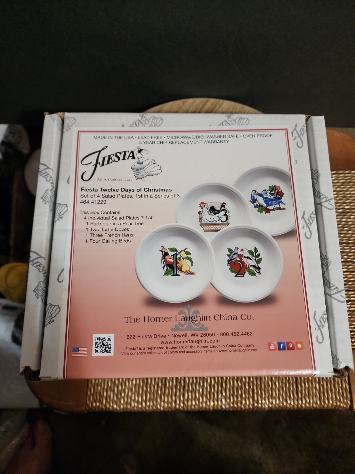 Fiestaware 12 Days of Christmas Salad Plates Fiesta First Series Day 1 ...