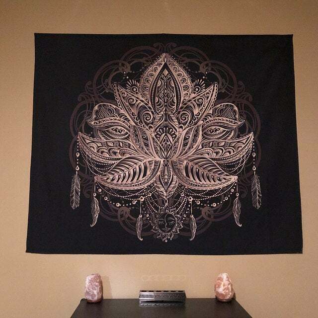 Lotus wall tapestry spiritual tapestry sacred geometry wall hanging ...
