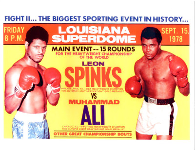 MUHAMMAD ALI LEON SPINKS HEAVYWEIGHT CHAMPIONSHIP POSTER GLOSSY NEW ...