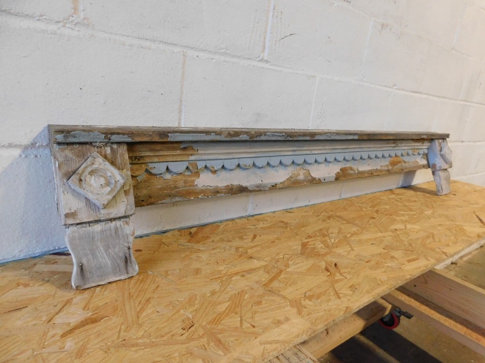 Antique EXTERIOR PEDIMENT Lintel Header VICTORIAN Style Chippy Paint ...