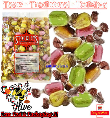 9g - 10kg Stockleys CHOCOLATE FRUITS Hard Boiled Wrapped Mint Flavour ...