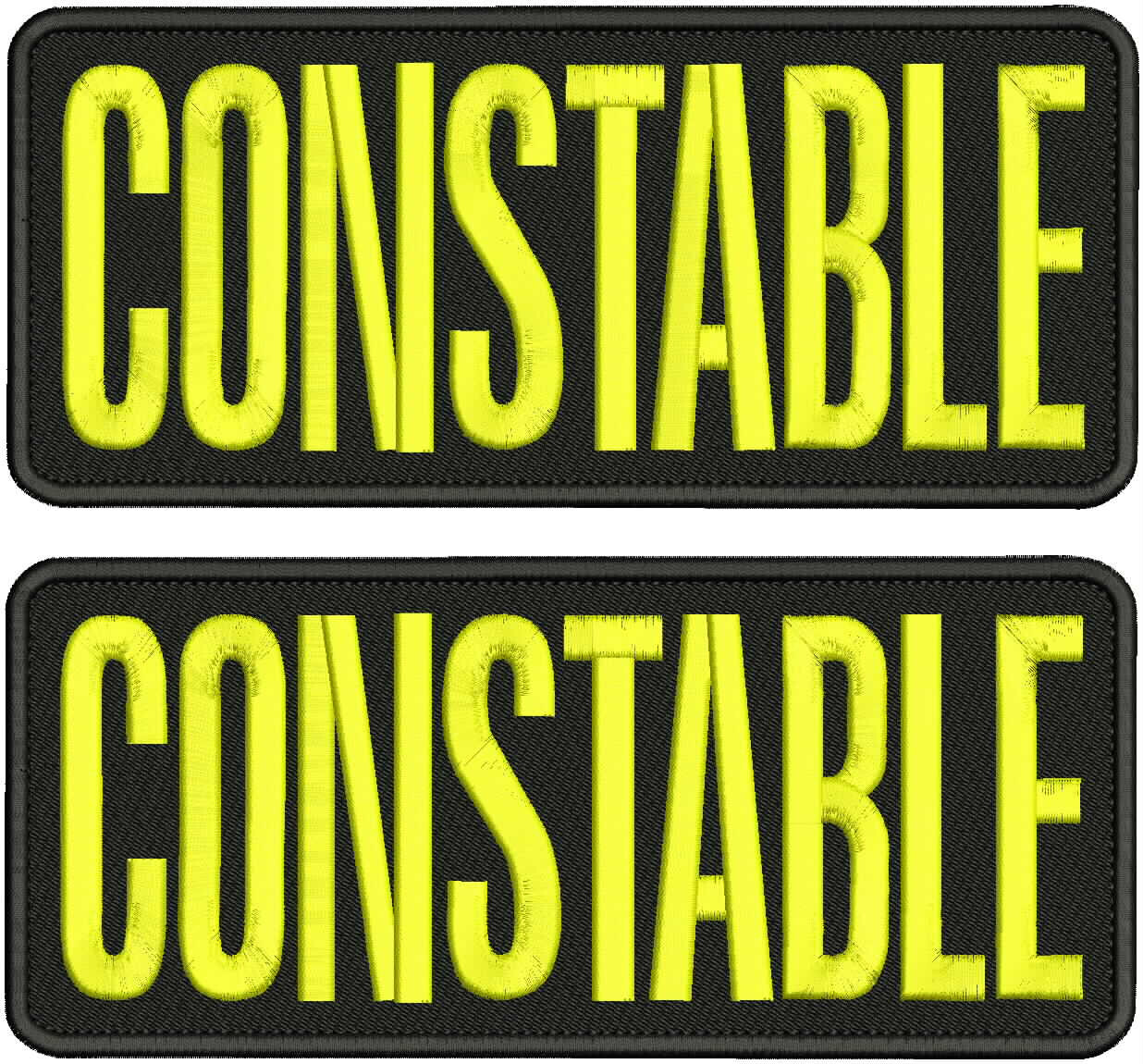 CONSTABLE EMBROIDERY PATCH 4X10 HOOK ON BACK YELLOW ON BLACK | eBay