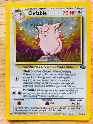 Jungle 1st Edition Clefable Holo Foil - Pokemon Card 1/64 | eBay