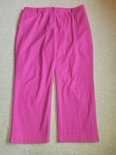 Womens Pants-TALBOTS-pink cotton stretch flat front straight leg ...