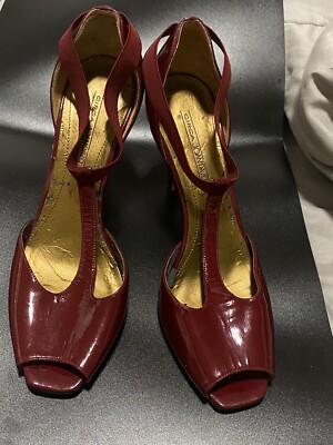 Vintage Joan David Paten Leather Cranberry Heels sz 9 | eBay