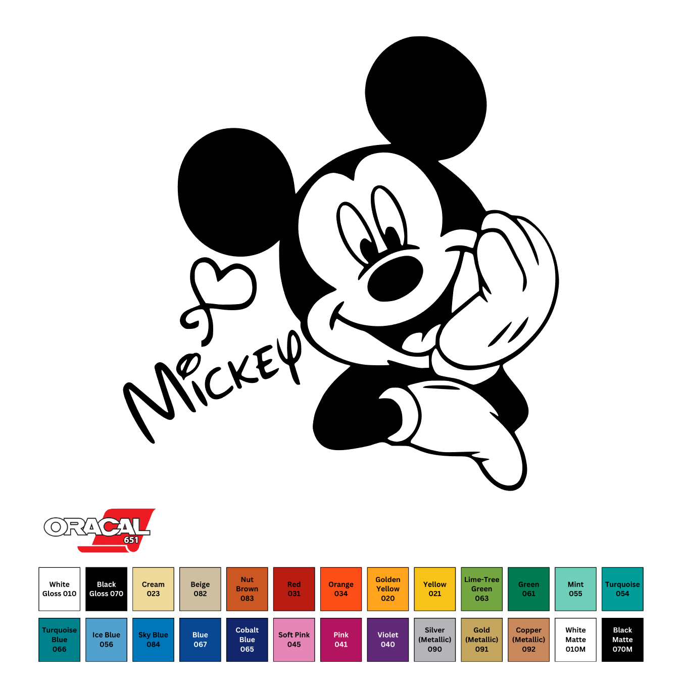 Disney Mickey Mouse Permanent Sticker Decal Oracal 651 3" CHOOSE COLOR ...