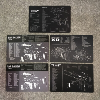 Mouse Pad AR15 AK47 Glock 17 19 1911 SAUER P320 Gun Cleaning Rubber Mat ...