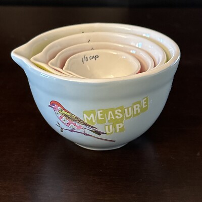 Anthropologie 4 Measure Up Nesting Measuring Cups Mixing Bowl Shape ...