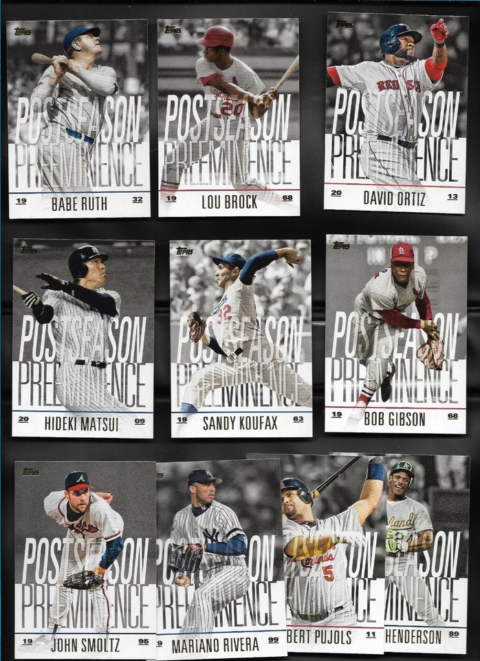 2018 Topps Update POSTSEASON PREEMINENCE Complete 30 Card Retail Insert ...