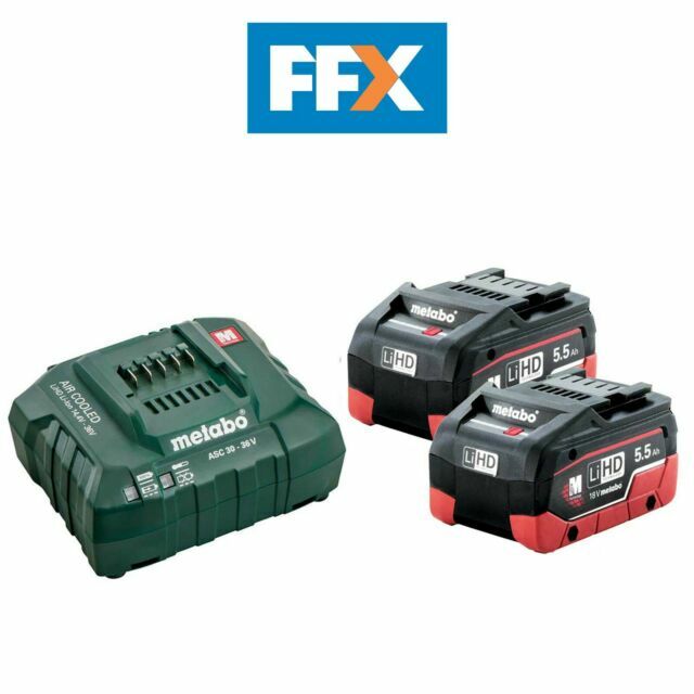 Metabo 685122000 18v Basic Set 2 X 5.5ah LiHD Battery Starter Kit for ...