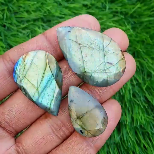 2 Piece Top Quality Natural Multi Labradorite Faceted Cut Gemstone 27 ...