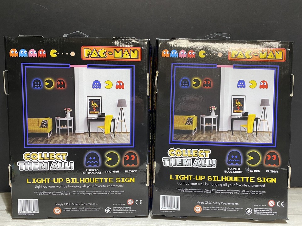 Arcade 1 Up Pac Man & Red Ghost Light Up Silhouette Signs - NEW | eBay